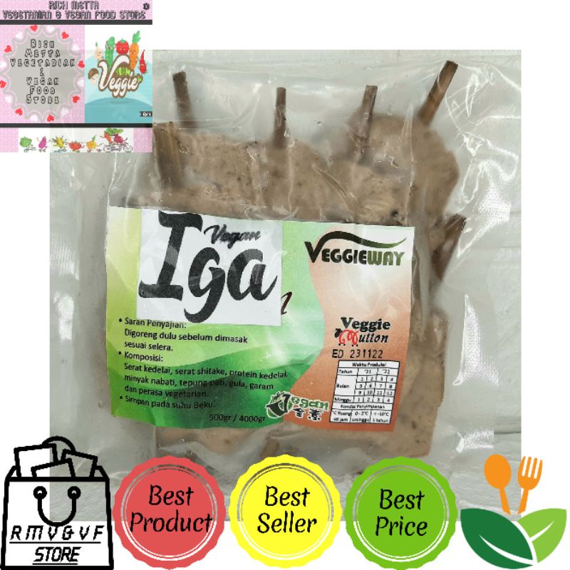 Jual Veggie Way Iga Vegan 400gr / 10pcs Vegetarian Iga Nabati Frozen ...