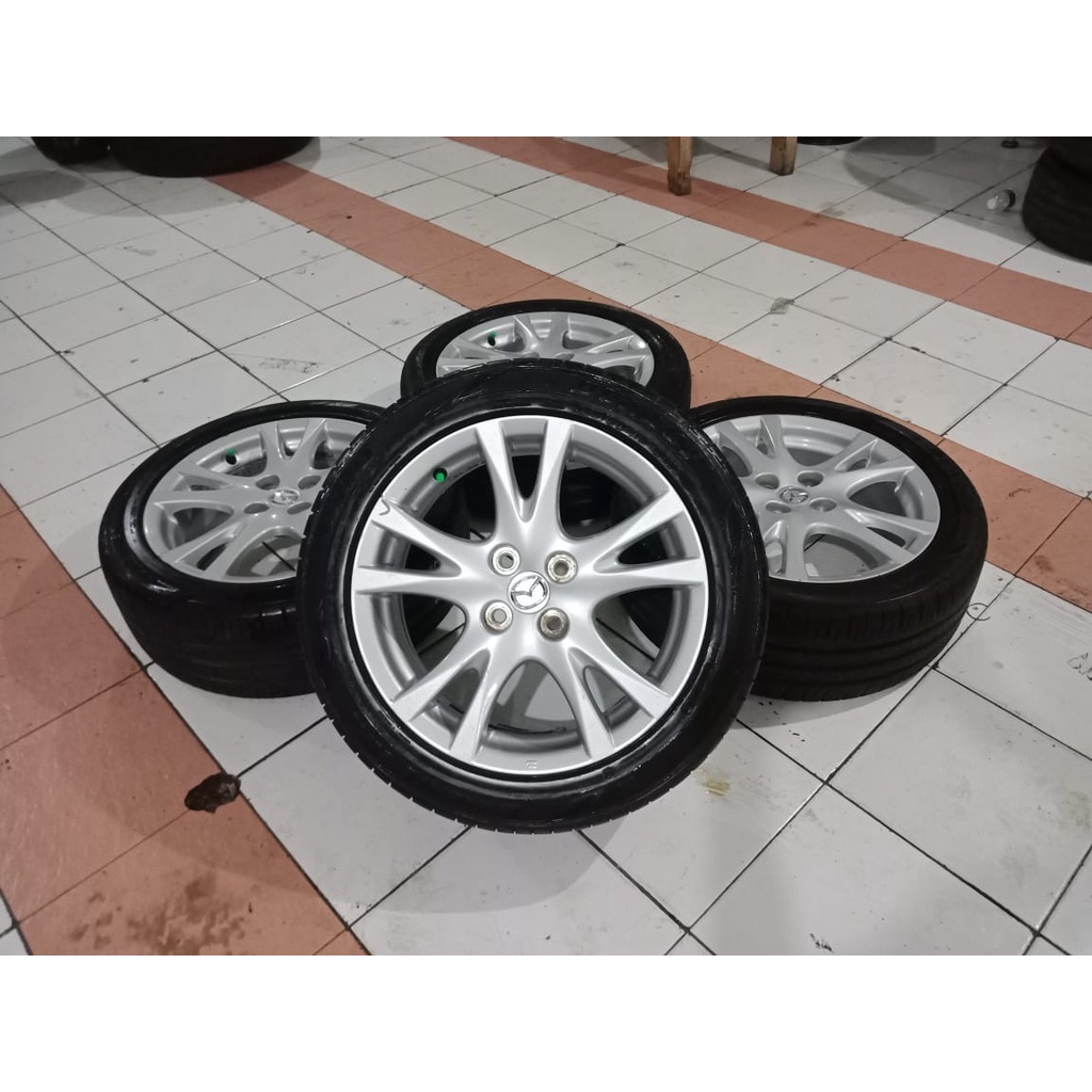Jual velg mobil seken bekas copotan mazda 2 ring 16x6 pcd 4x100 plus ban | Shopee Indonesia