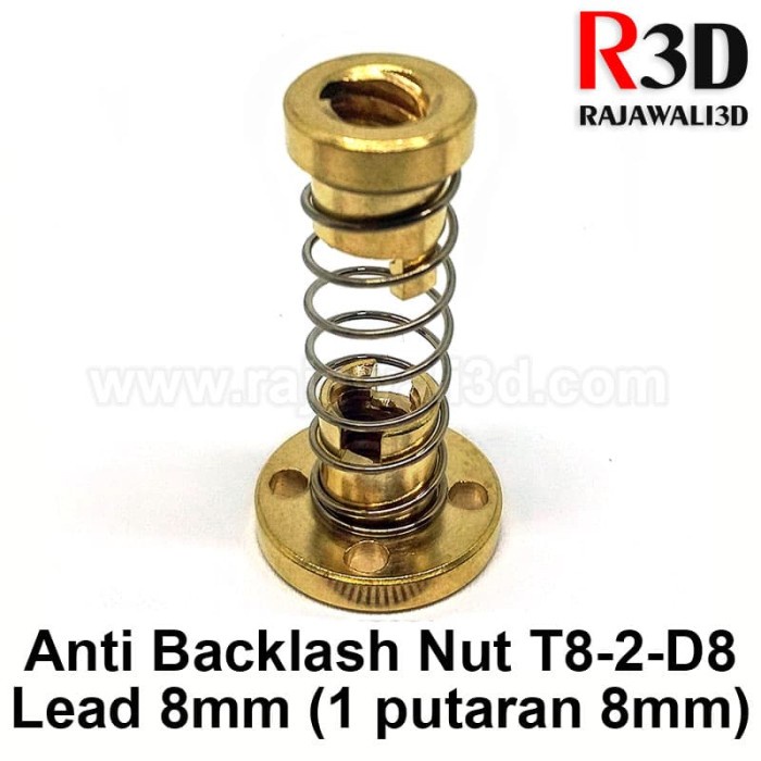 Jual Anti Backlash spring loaded Nut untuk Leadscrew T8-2-D8 8mm Lead ...