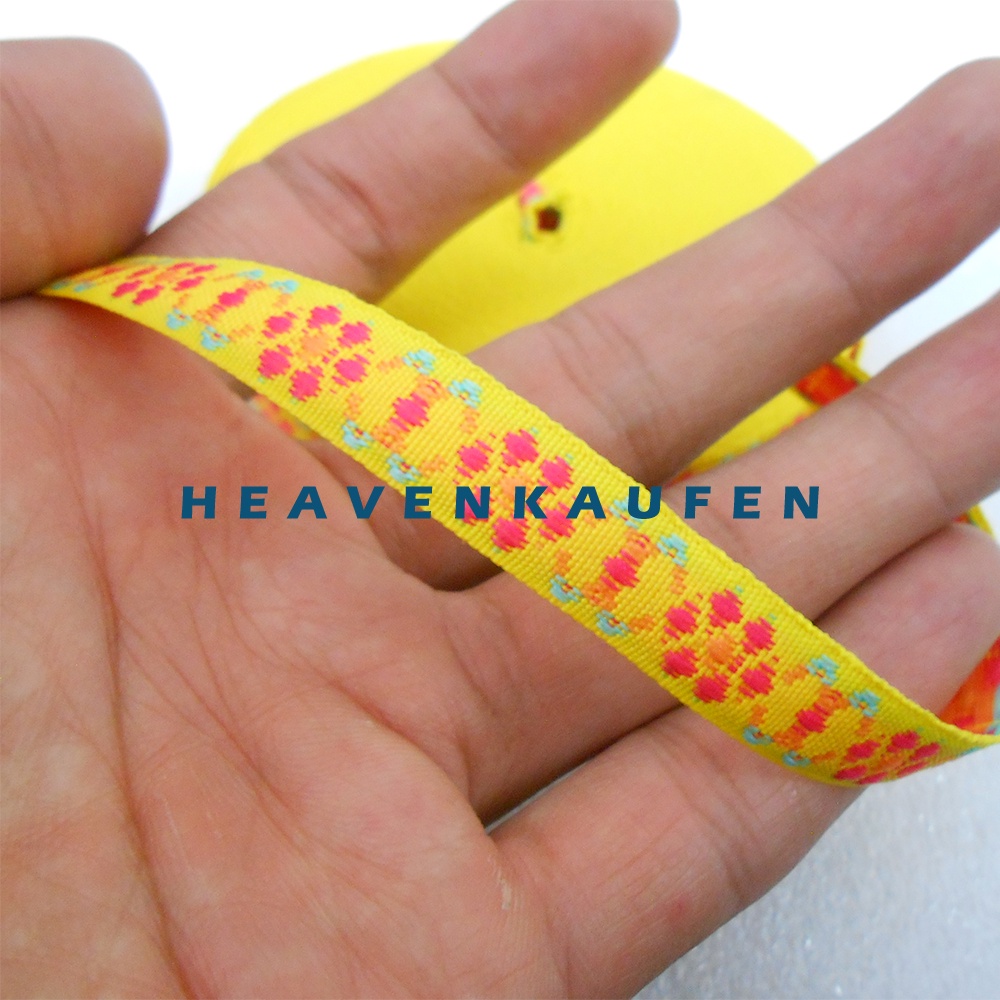 Jual Pita Renda Lebar 1 cm Motif Bunga Warna Kuning - Pink Fanta Per ...
