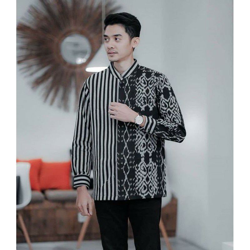 Jual kemeja pria lengan panjang kemeja Batik tenun asli - kemeja ...