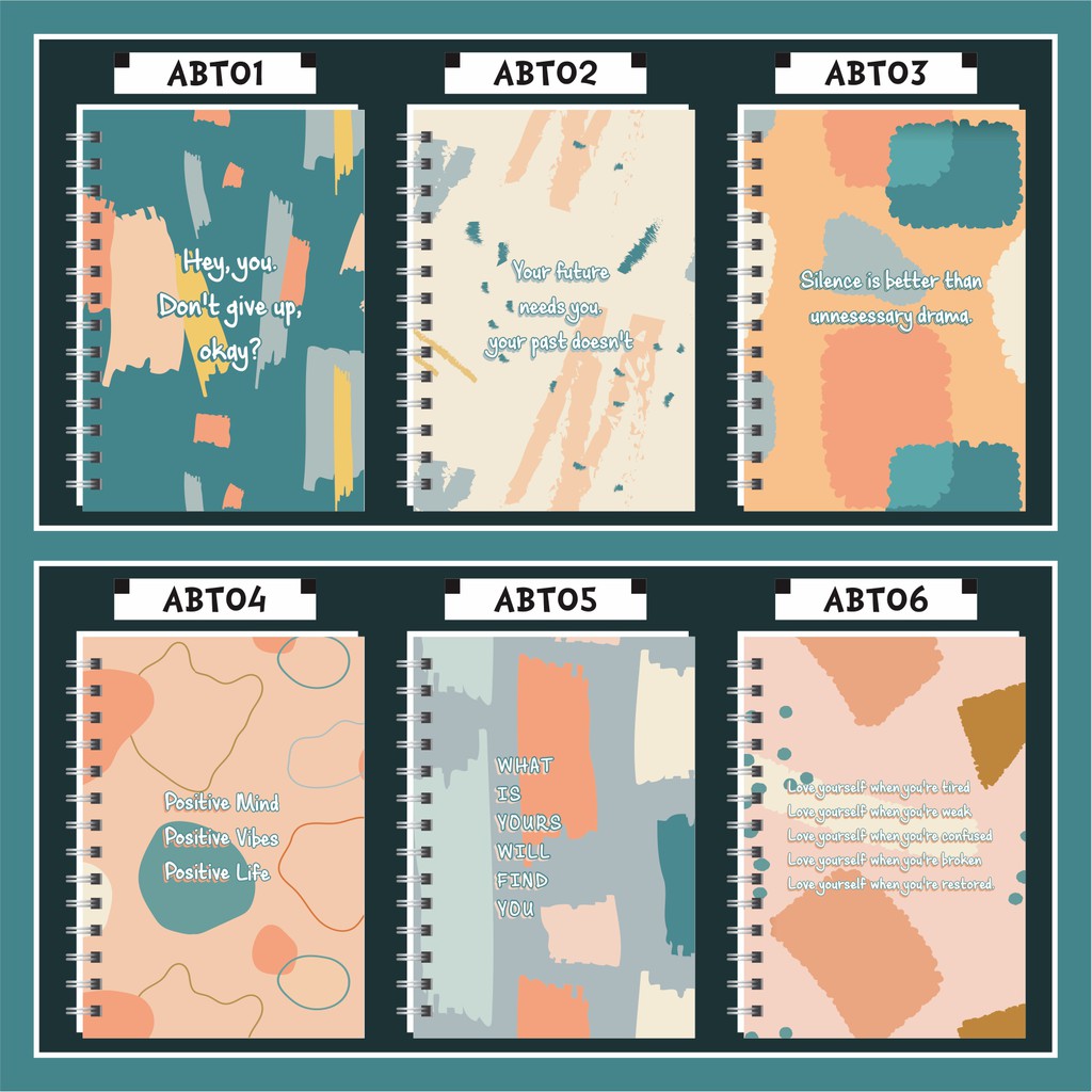 Jual Notebook / Ring Note Abstract Motivasi Unik Spiral A5 Murah ...