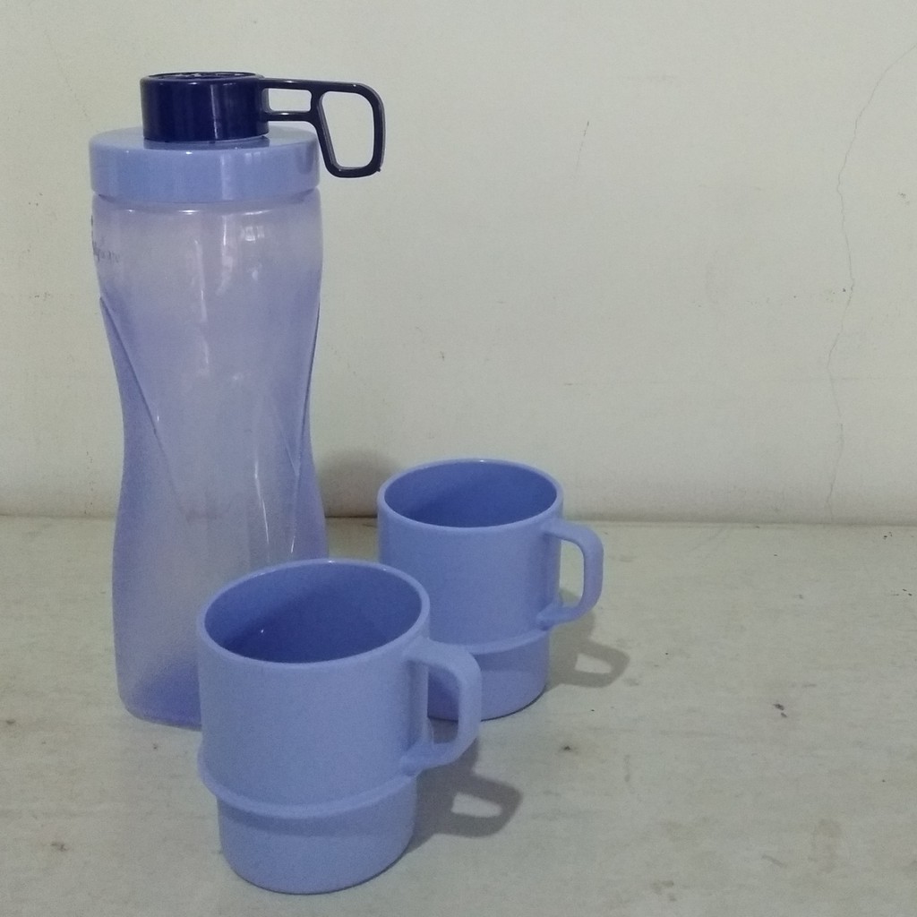 Jual Twin Tulipware Set JUMBO SPLASH BOTTLE 1 liter dan 2 MUG 320 ml ...