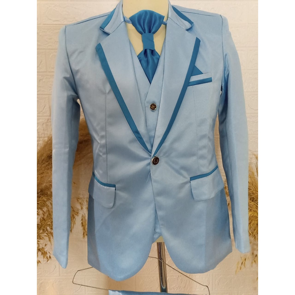Jual JAS PENGANTIN PRIA MODEL RESMI BLUESKY/BIRU FROZEN/BIRU LANGIT LIS ...