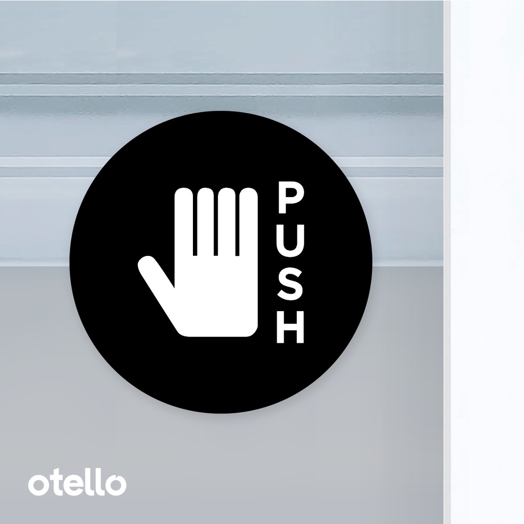 Jual Sign Akrilik Push Pull Bulat Icon Minimalist Signage Board Label ...