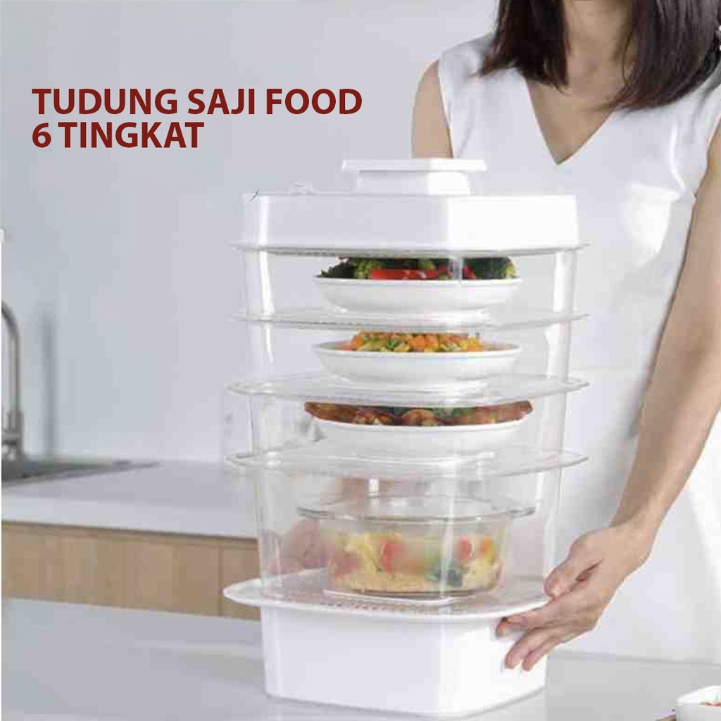 Jual Serbagrosirmurah Susun 6 Tudung Saji makanan Food Storage 6 Layer ...