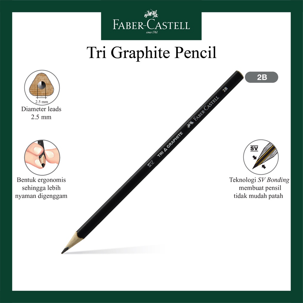 Jual Pencil Tri Graphite Pensil 2B Faber Castell Murah Original ...