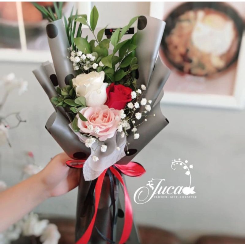 Jual buket bunga fresh flower/bunga rose/aniversary/birthday | Shopee ...