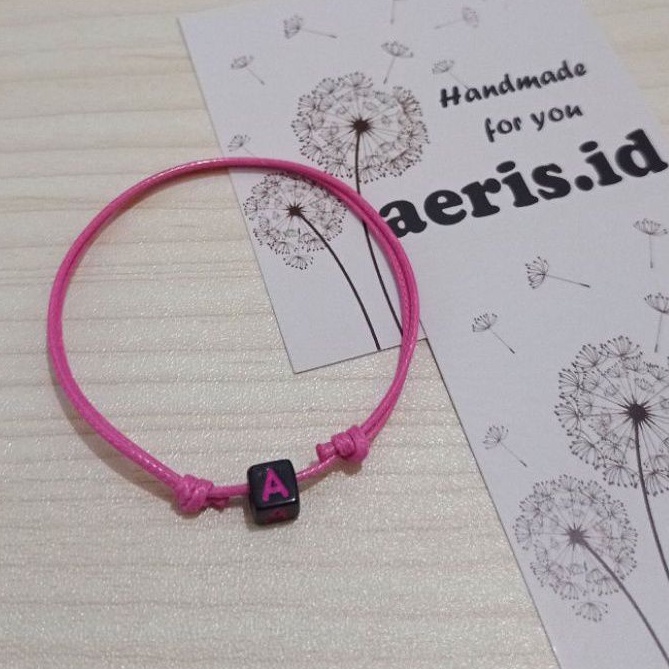 Jual Gelang Inisial Huruf / Gelang Nama / Gelang Couple [PINK] | Shopee ...