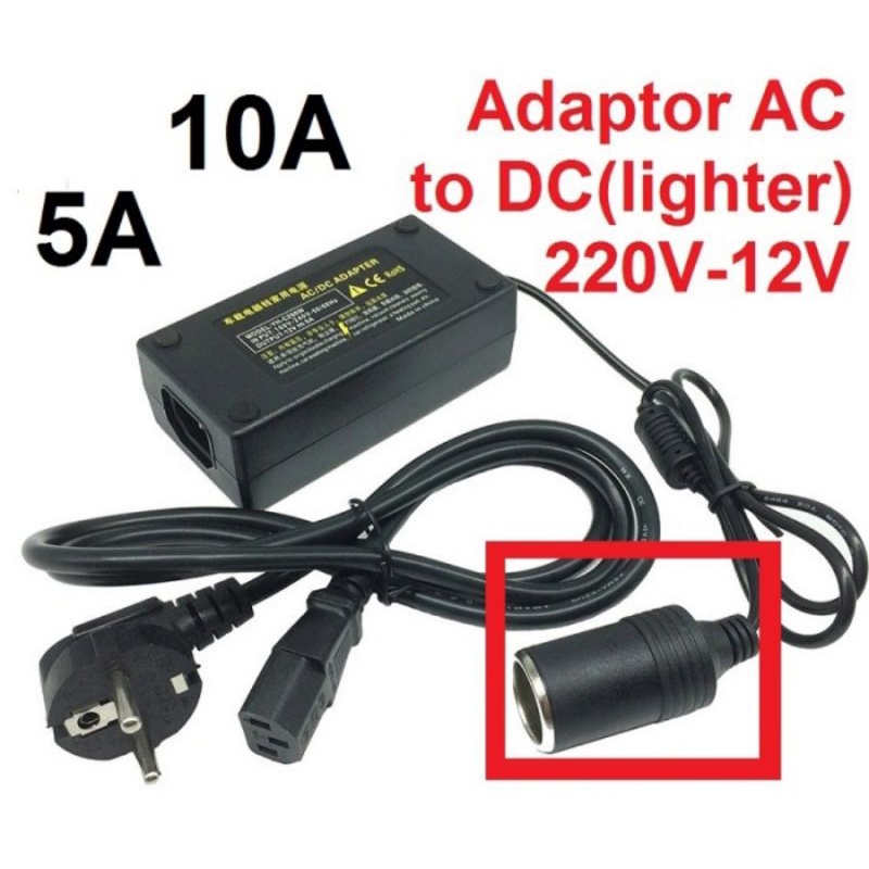 Jual Adaptor 12v 10A 120w 5A 60w car lighter vacuum cleaner mobil pompa ...