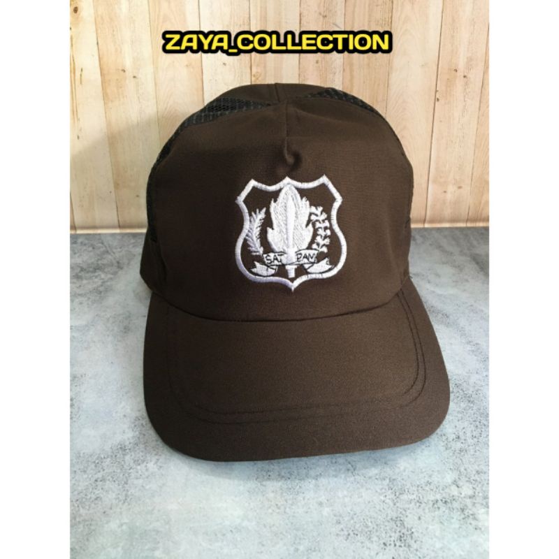 Jual Topi Satpam Security Coklat | Topi Satpam Security bahan larici ...