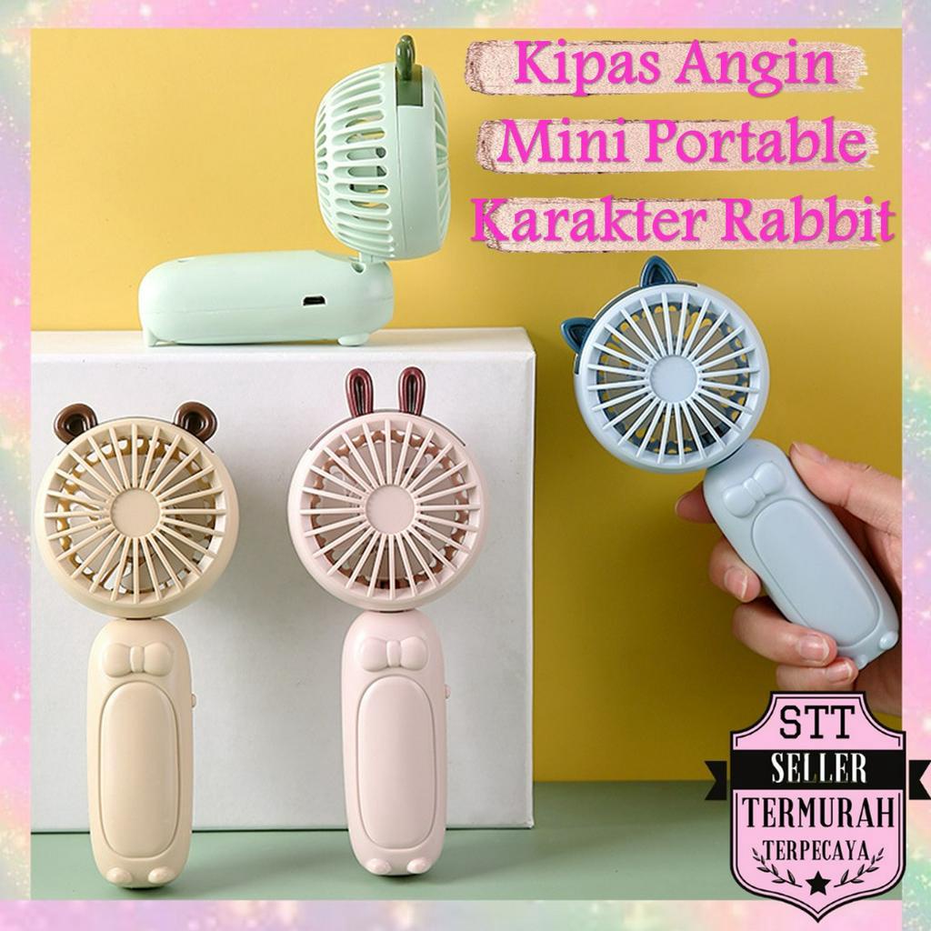 Jual STT Kipas Angin Mini Portable Karakter Rabbit Lucu Mini Fan Usb ...
