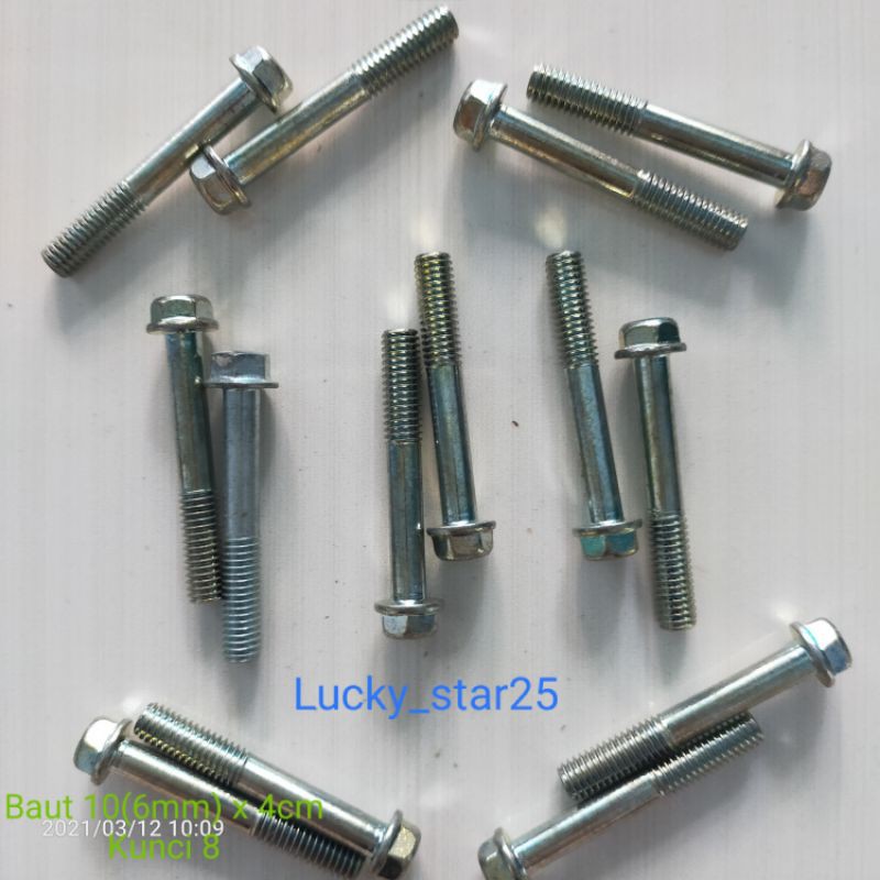 Jual Baut Topi 10 (6mm x 4cm) Kunci 8 @1 Pcs | Shopee Indonesia