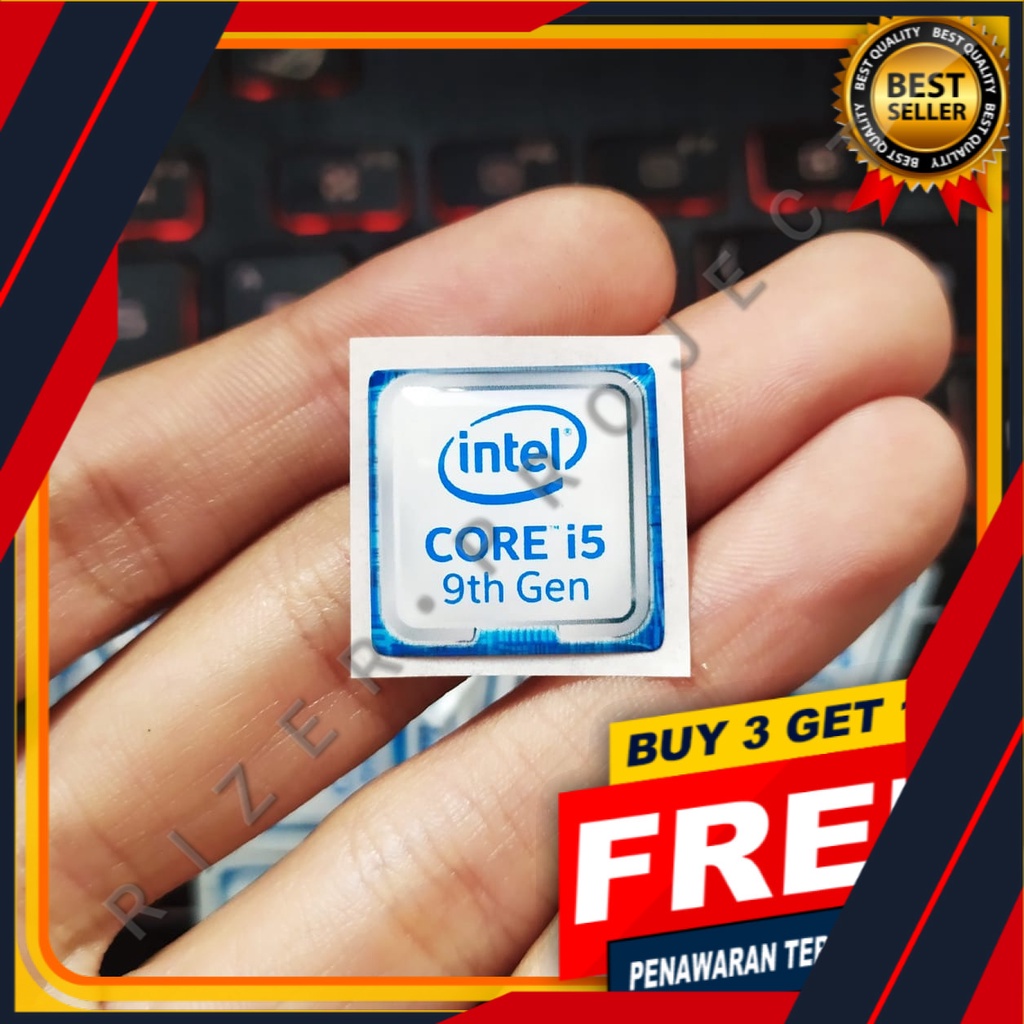 Jual STIKER INTEL i5 GEN 9TH STIKER TIMBUL RESIN LENTUR IMPORT SATUAN ...