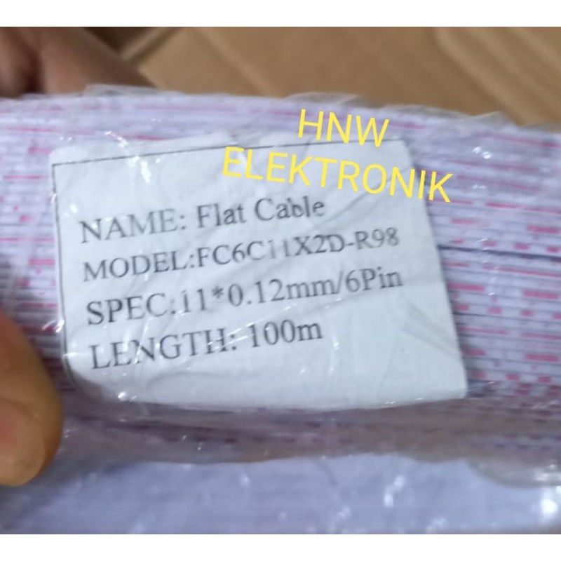 Jual kabel pita pelangi 6 jalur 6 pin flat cable 6 rainbow 1 roll 100 ...