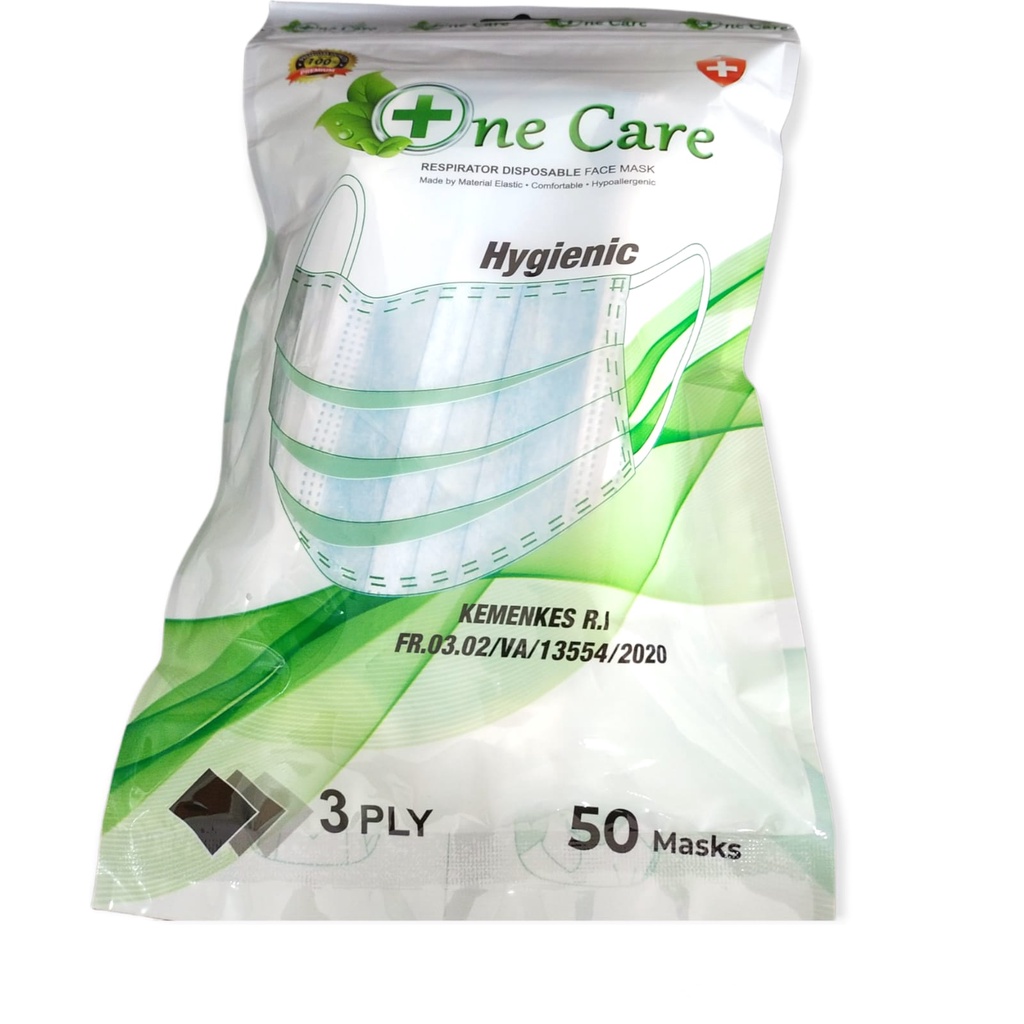 Jual Masker 3ply Earloop SACHET EMBOSS Onecare Hygienic Isi 50pc ...