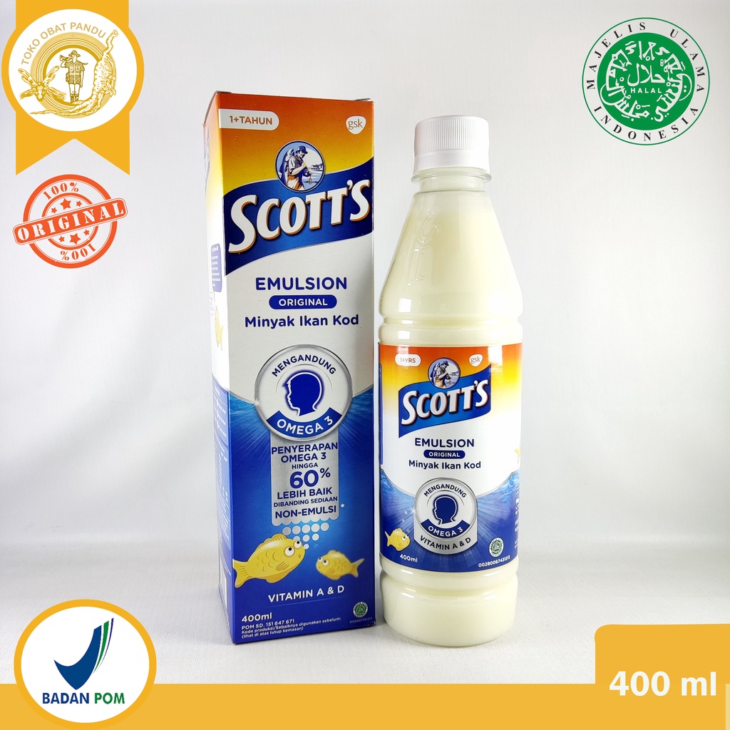 Jual SCOTT'S EMULSION (ORIGINAL, 400 ml) / MINYAK IKAN KOD | Shopee ...