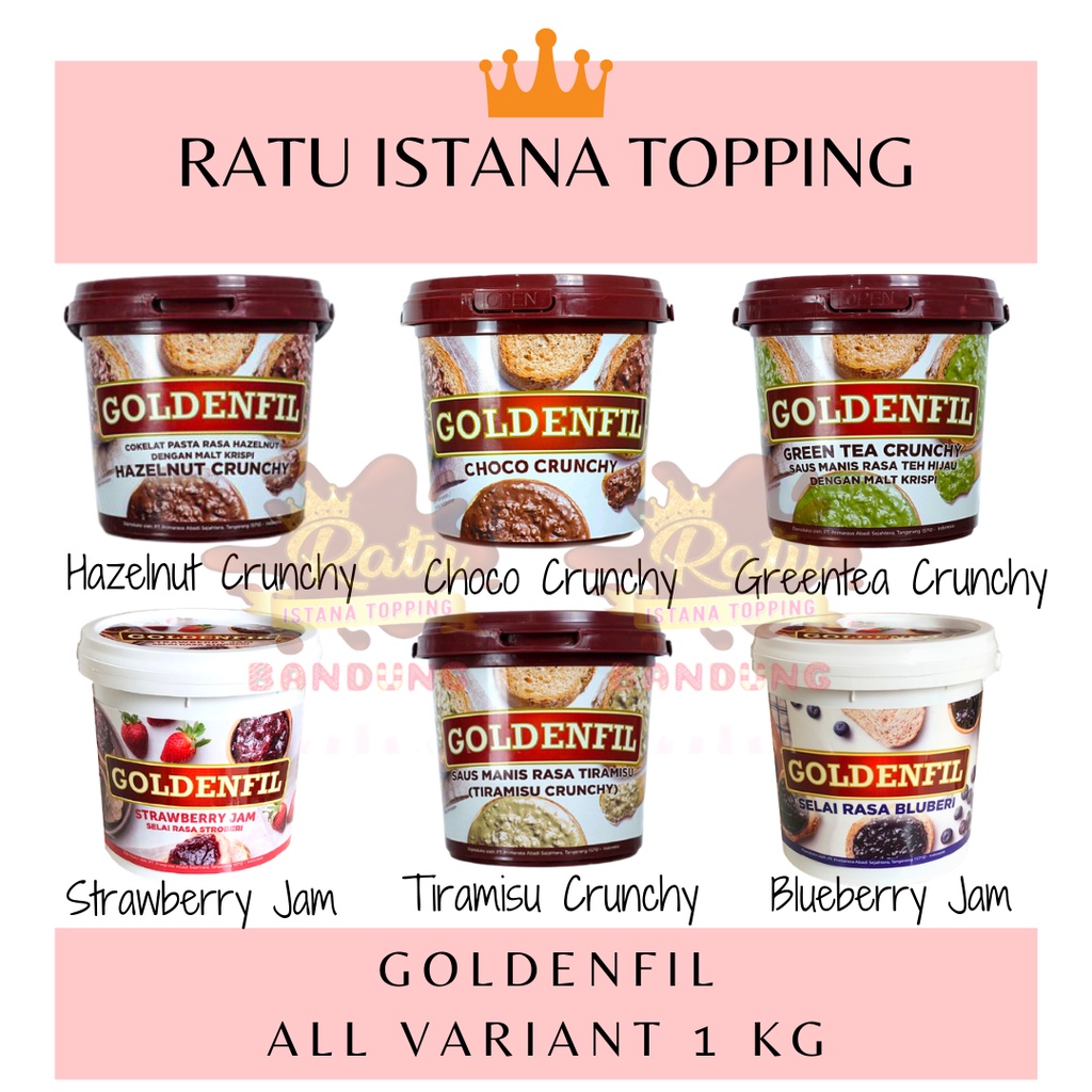 Jual GOLDENFIL CHOCO CRUNCHY 1KG-MILK-HAZELNUT-TIRAMISU-SELAI COKLAT ...