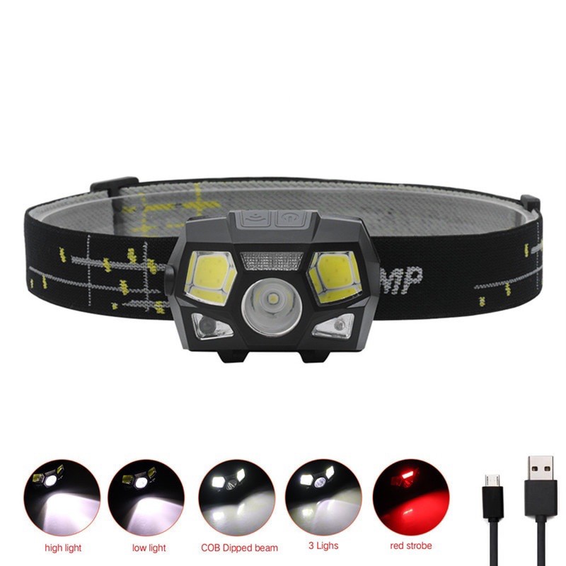 Jual TaffLED Senter LED Kepala Headlamp Flashlight Rechargeable USB ...