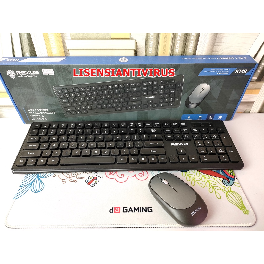 Jual Rexus KM-8 New Model Keyboard Dan Mouse Wireless KM8 Combo - Hitam ...
