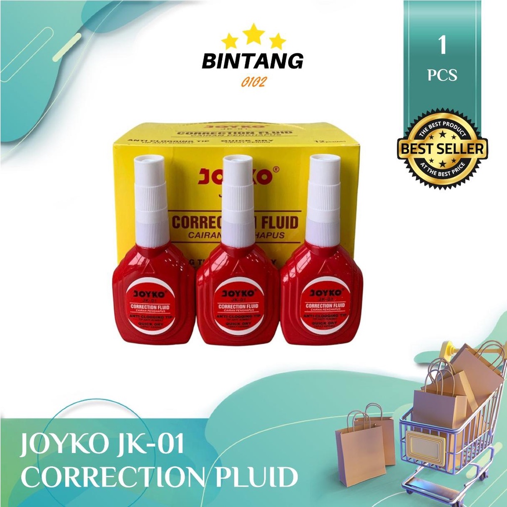 Jual Correction Pen Fluid / Tipex / Tipe X / Tip-ex Cair Joyko JK-01 ...