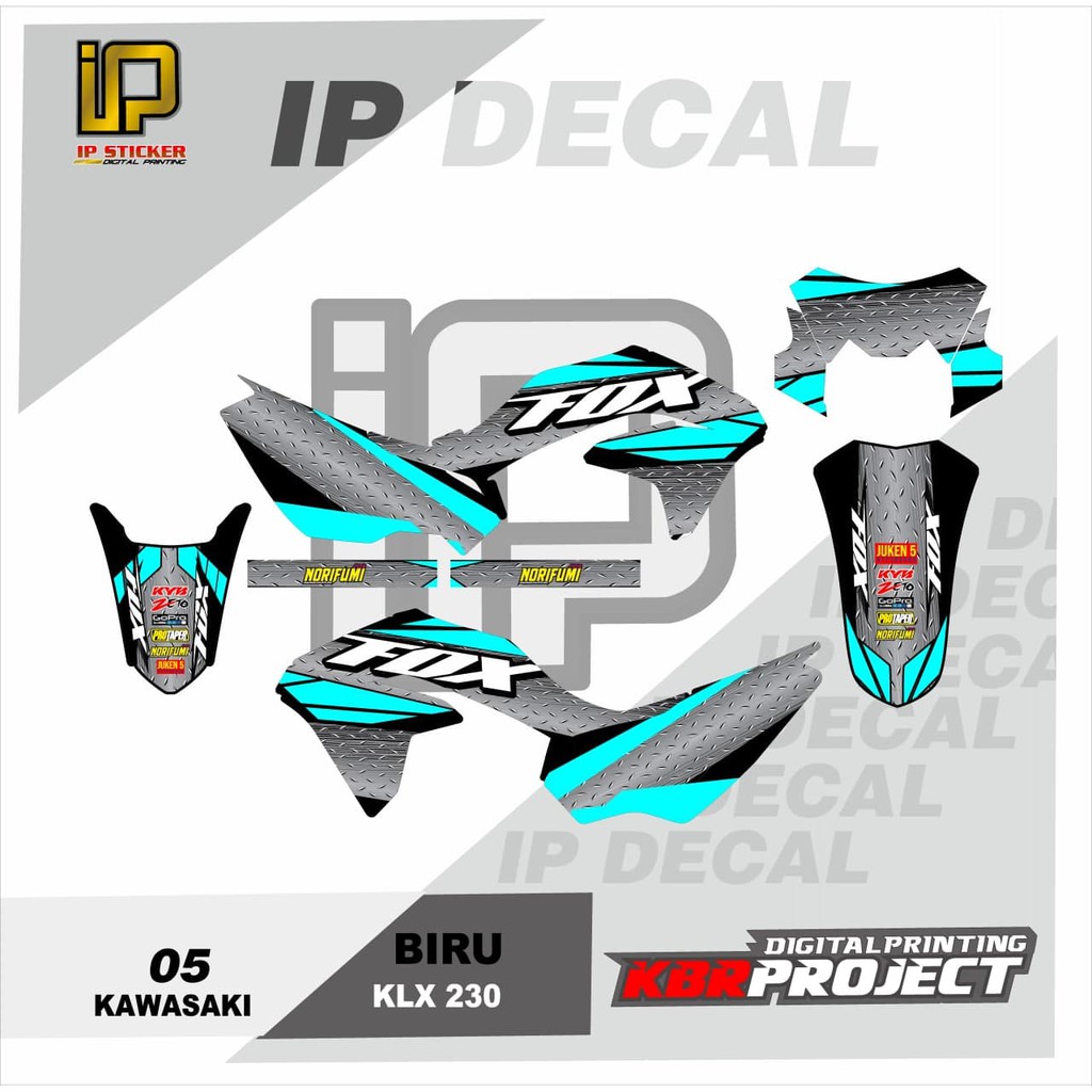 Jual DECAL KLX 230 STICKER VARIASI MOTIF GRAFIS DECAL MOTOR KAWASAKI ...