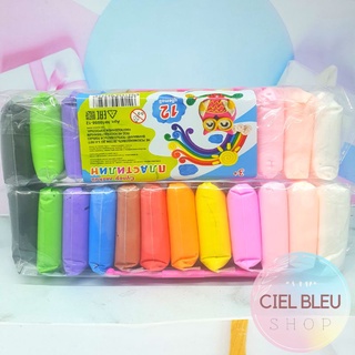 Jual 12 in 1 Clay Polymer Super Light Rainbow / Clay Warna Mainan Lilin ...