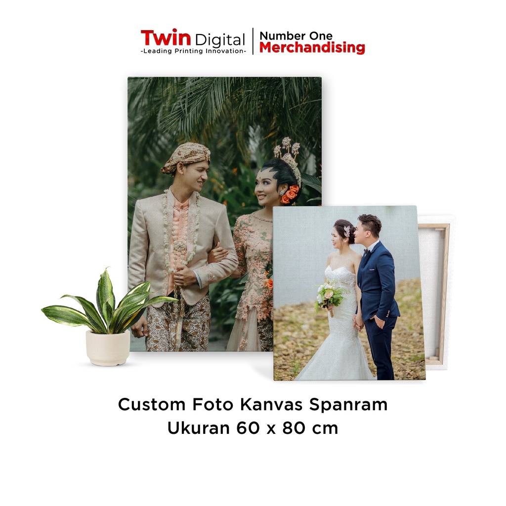 Jual Twindigital Custom Cetak Foto Wedding Canvas Spanram Include Frame ...