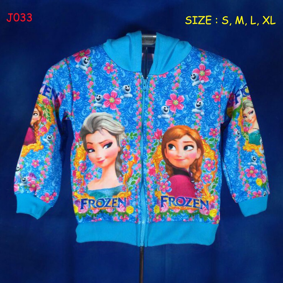 Jual (J033) Jaket Anak Frozen Ana & Elsa Blue (Mohon Baca Keterangan ...