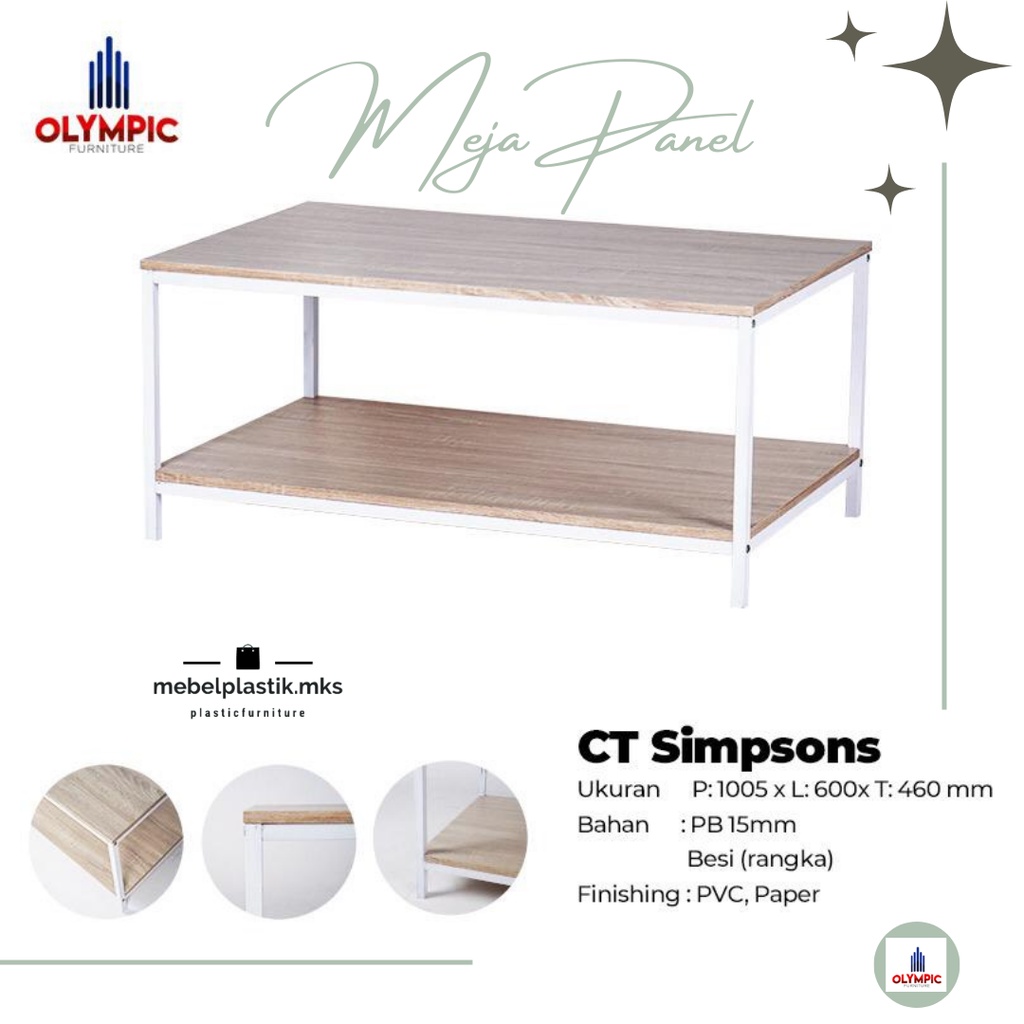 Jual Meja Kayu Partikel Board Minimalis Rangka Besi Olympic CT Simpsons ...