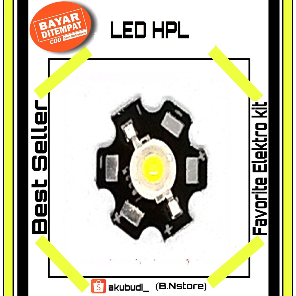 Jual LED HPL 1 WATT Putih plus Heatsink bintang | Shopee Indonesia
