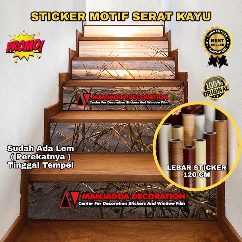 Jual WALL STICKER LANTAI STIKER TANGGA STIKER KAYU STICKER MOTIF SERAT ...
