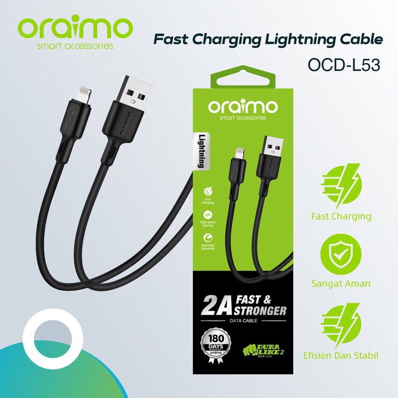 Jual Oraimo OCD-L53 Kabel Data Iphone Lightning USB Data Cable Fast ...