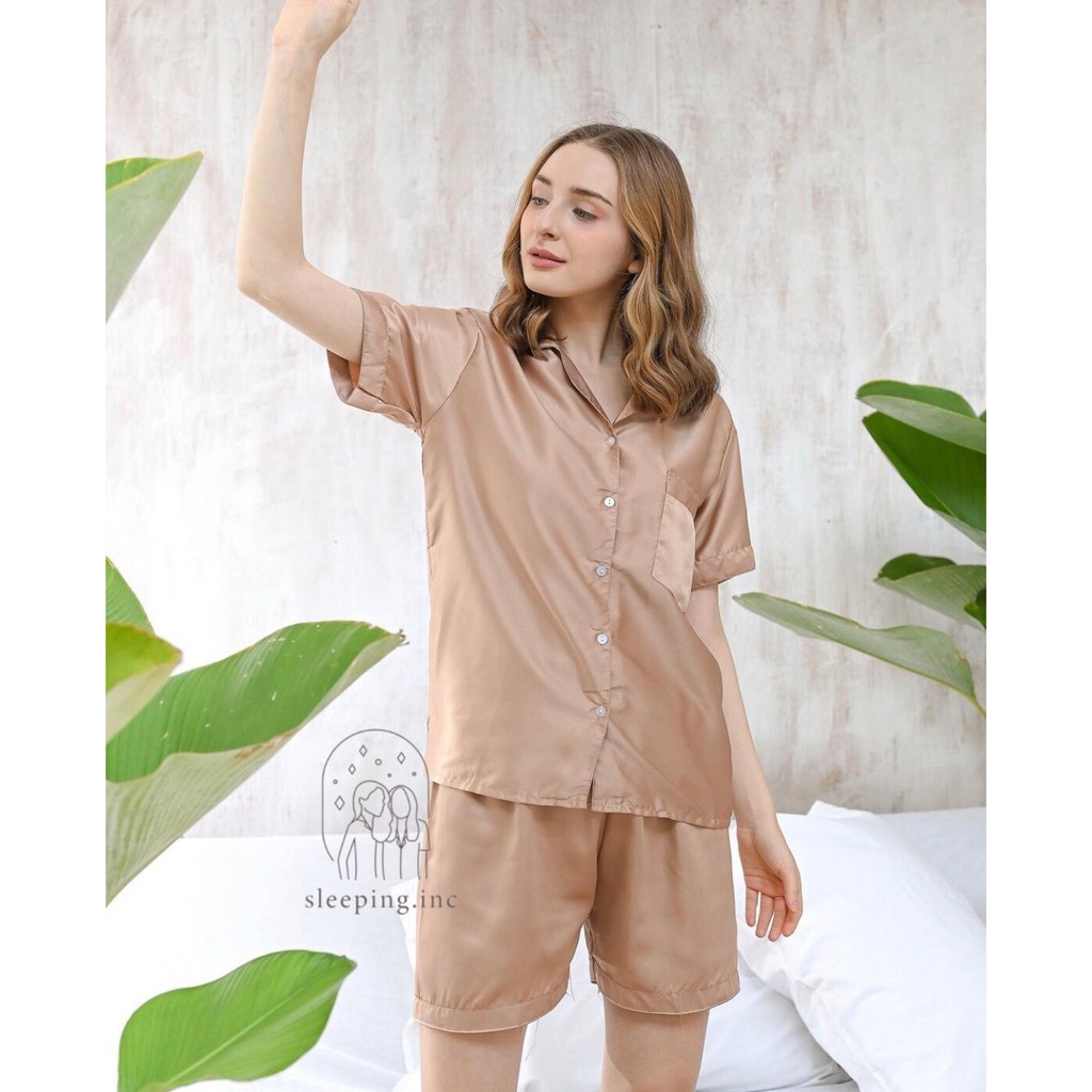 Jual Satin Hotpants - Pajamas Set Piama Baju Tidur Baju Pendek Celana ...