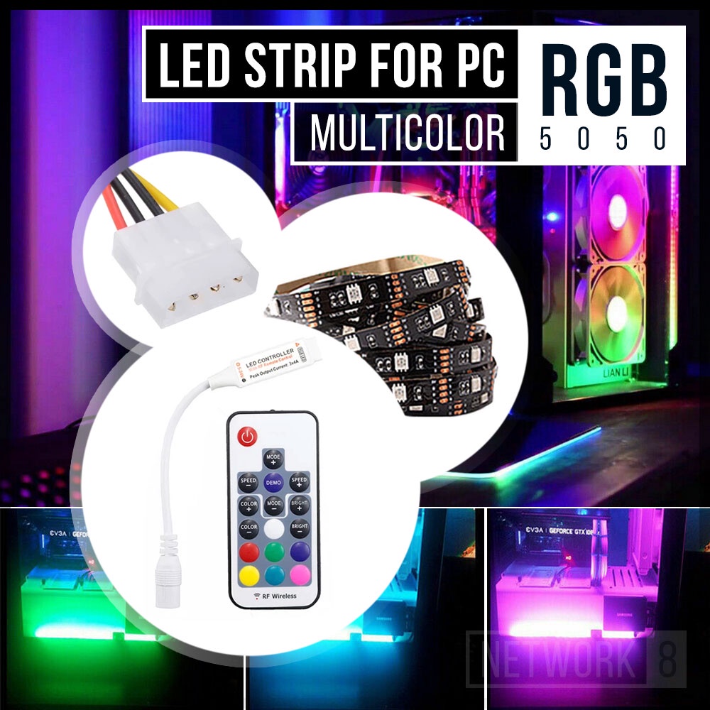 Jual LAMPU LED STRIP UNTUK KOMPUTER PC GAMING MOLEX KONEKTOR CONNECTOR ...