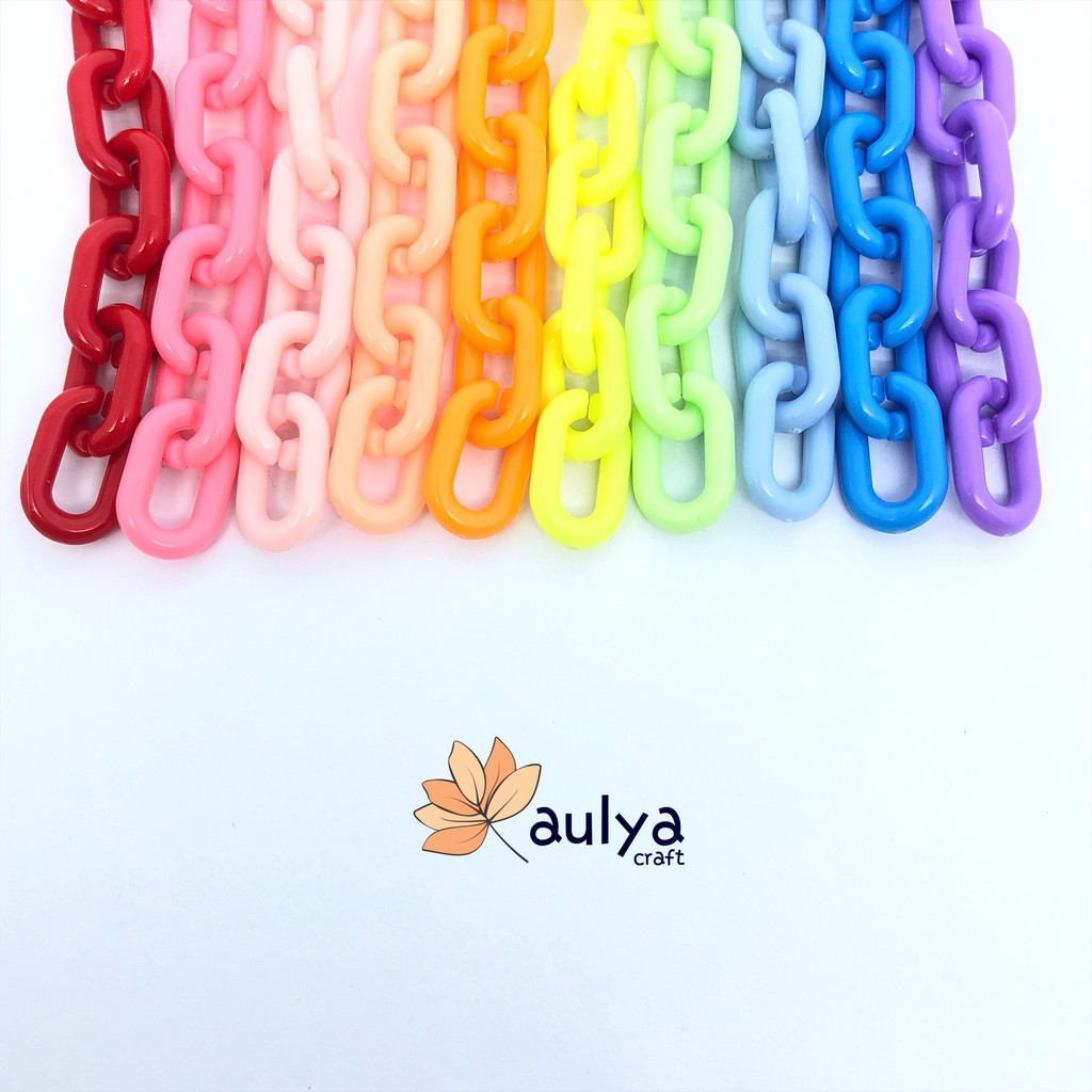 Jual 25 BIJI RANTAI AKRILIK OVAL AKRILIK WARNA BAHAN DIY KERAJINAN ...