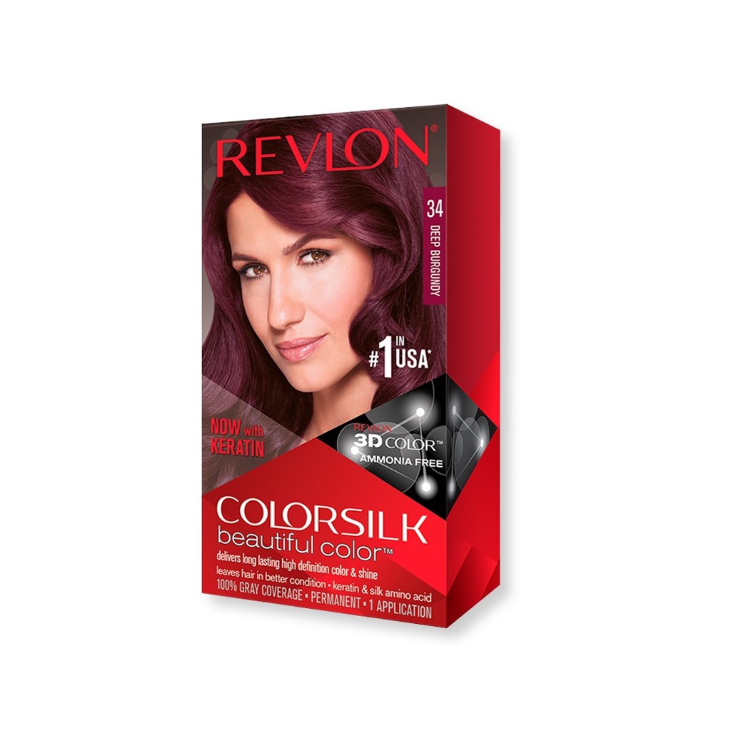 Jual Revlon Colorsilk Beautiful Color - No.34. Deep burgundy | Shopee ...