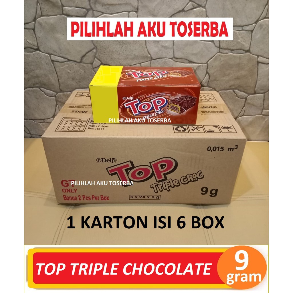 Jual Delfi TOP TRIPLE CHOCOLATE 9 gram isi 24pcs / box- ( HARGA 1 DUS ...