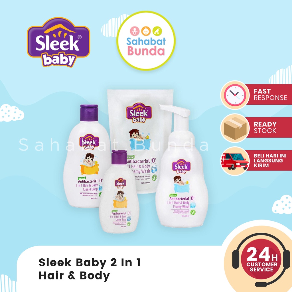 Jual SLEEK - Baby 2 in 1 Hair and Body Liquid Foamy Wash | Shopee Indonesia
