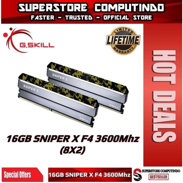 Jual RAM G.Skill Sniper X DDR4 16GB (2X8) 3600Mhz - F4 3600C19D 16GSXKB ...