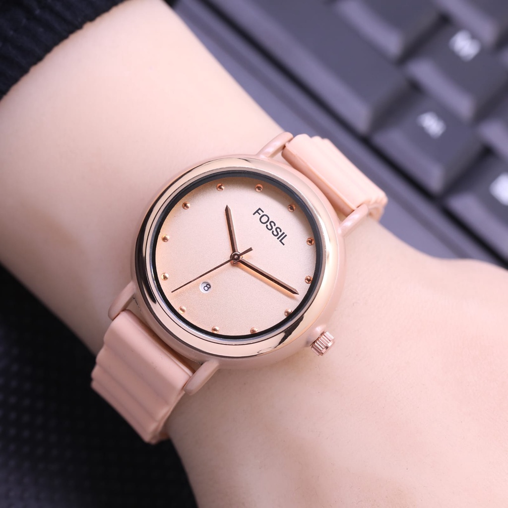 Jual Jam Tangan Wanita Fo55il Karet Rubber Mewah | Shopee Indonesia