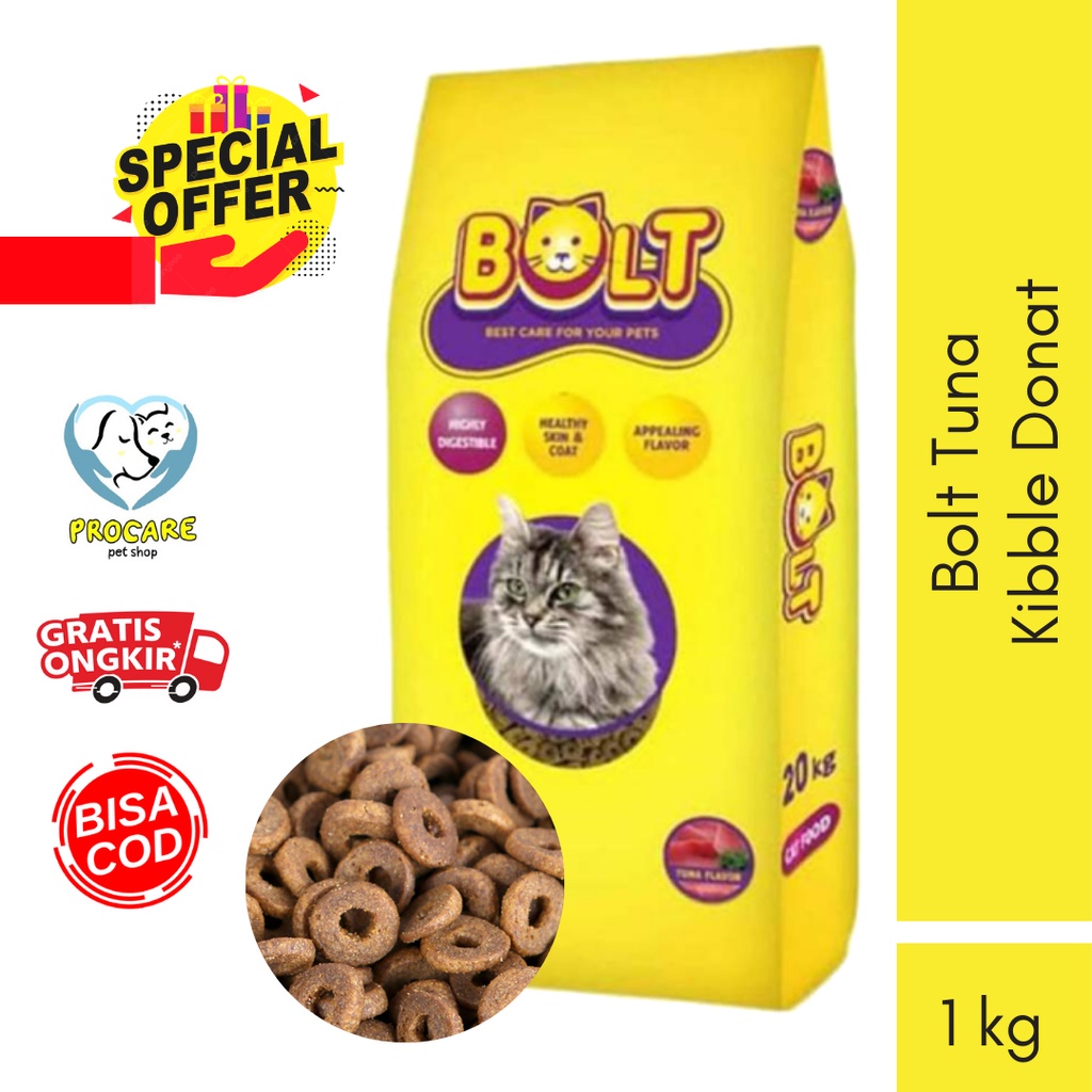 Jual BOLT Makanan Kucing - Bolt Tuna Flavour 800g (kibble Donat ...