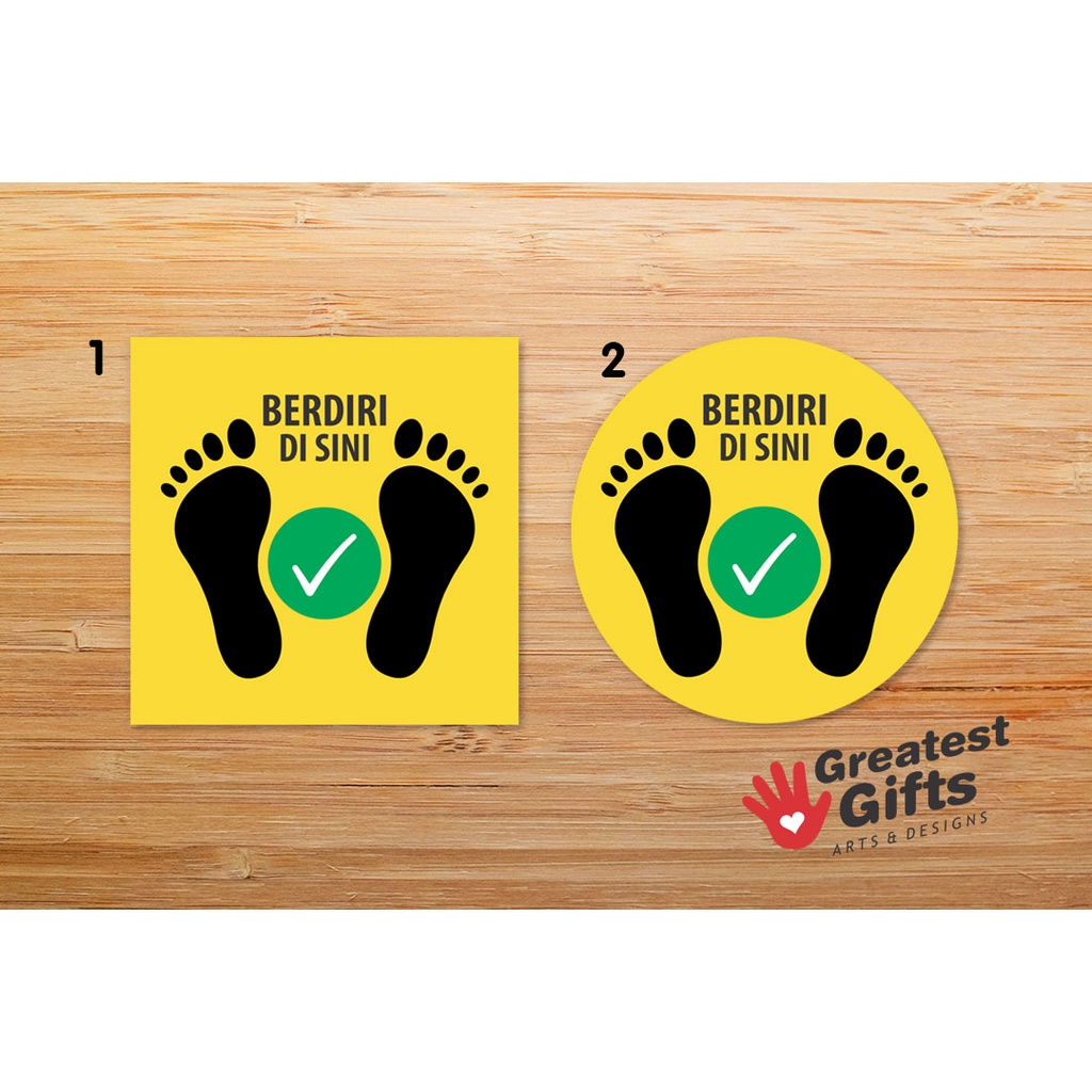 Jual Sticker GAMBAR KAKI 30 x 30 cm Persegi dan Bundar 10 pcs stiker ...
