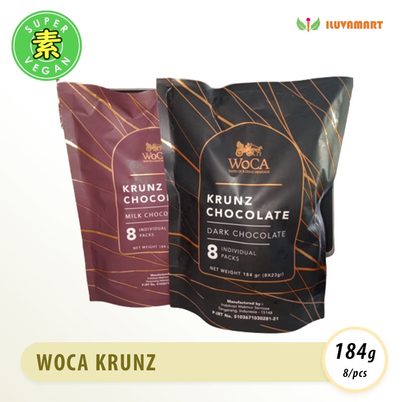 Jual Woca Krunz Chocolate Dark / Milk 184gr Chocolate Coklat Vegetarian ...