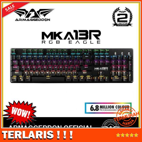 Jual KEYBOARD GAMING ARMAGGEDDON MKA 13R RGB MECHANICAL BLUE SWITCHES ...