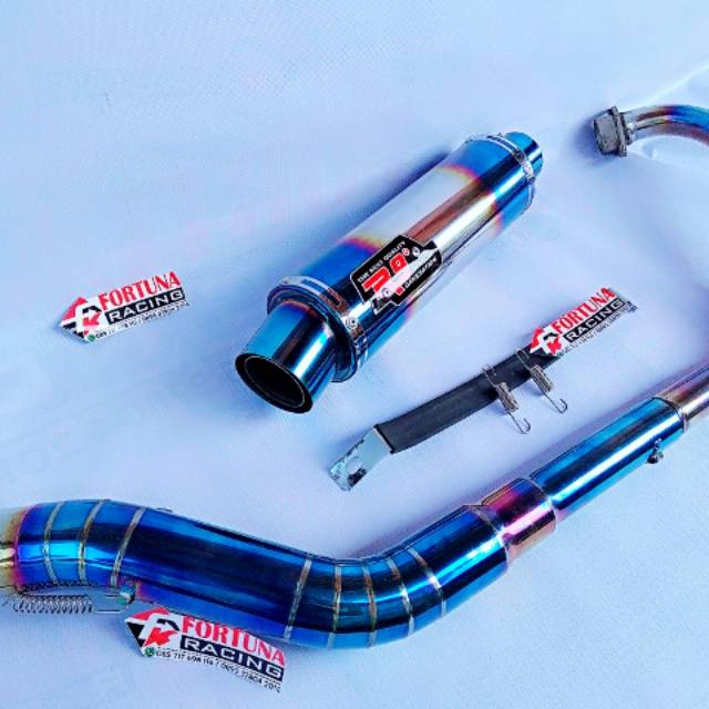 Jual Knalpot racing r9 biru leher biru fullset, for Allmtor 150cc ...