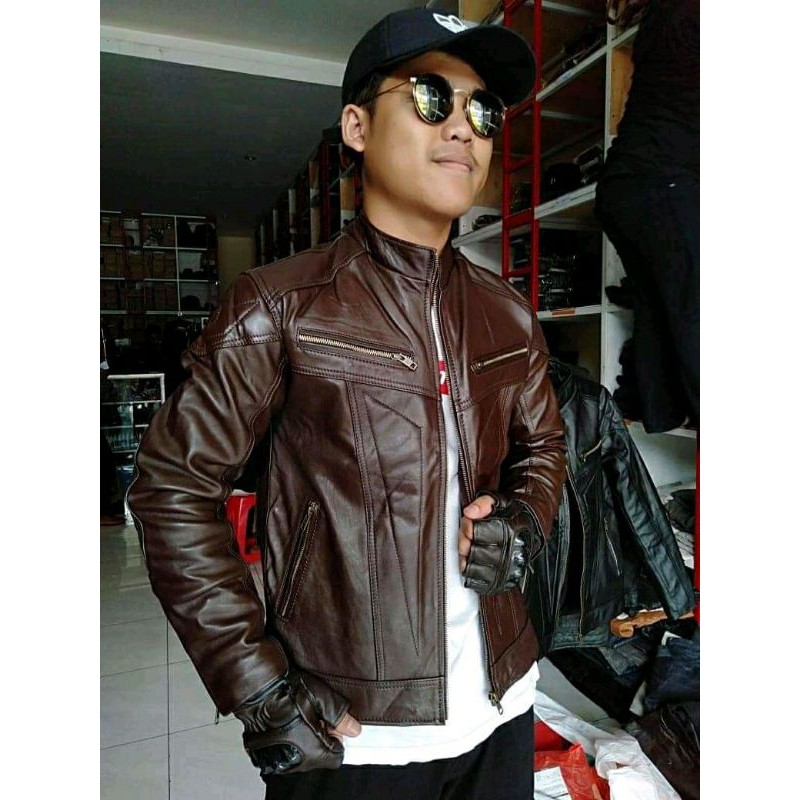 Jual NEW!! JAKET PRIA MODL RACING BIKERS KULIT ASLI 100% ORIGINAL/JAKET ...