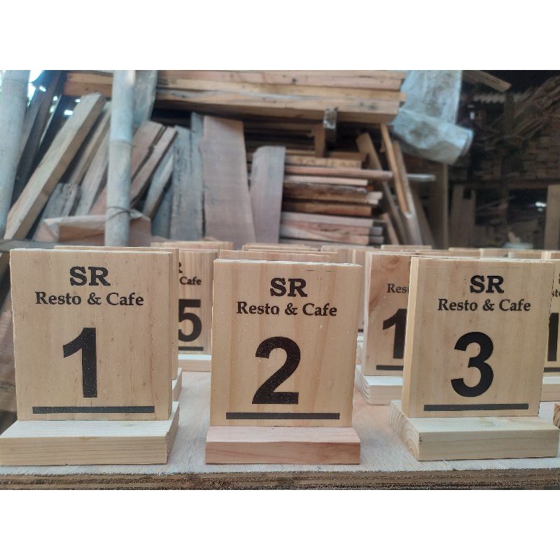 Jual nomor meja rumah makan / cafe / restauran custom jati Belanda ...