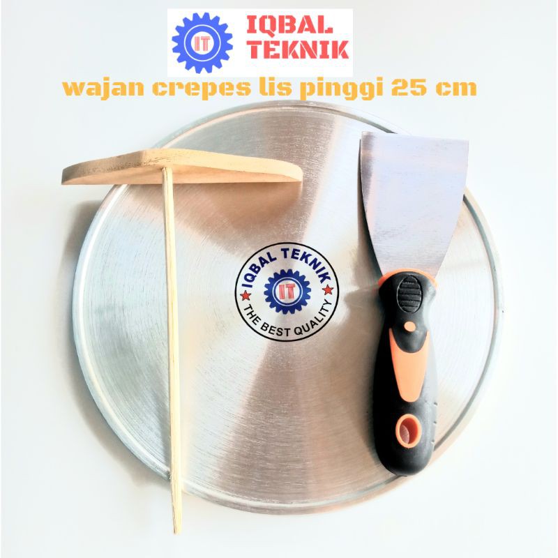Jual Wajan Datar Crepes Loyang Krepes 25Cm Lengkap Dengan Perata Crepes ...