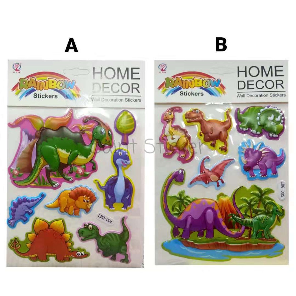 Jual Gambar Tempel Wall Sticker Stiker Dinding Anak Karakter Dinosaurus ...